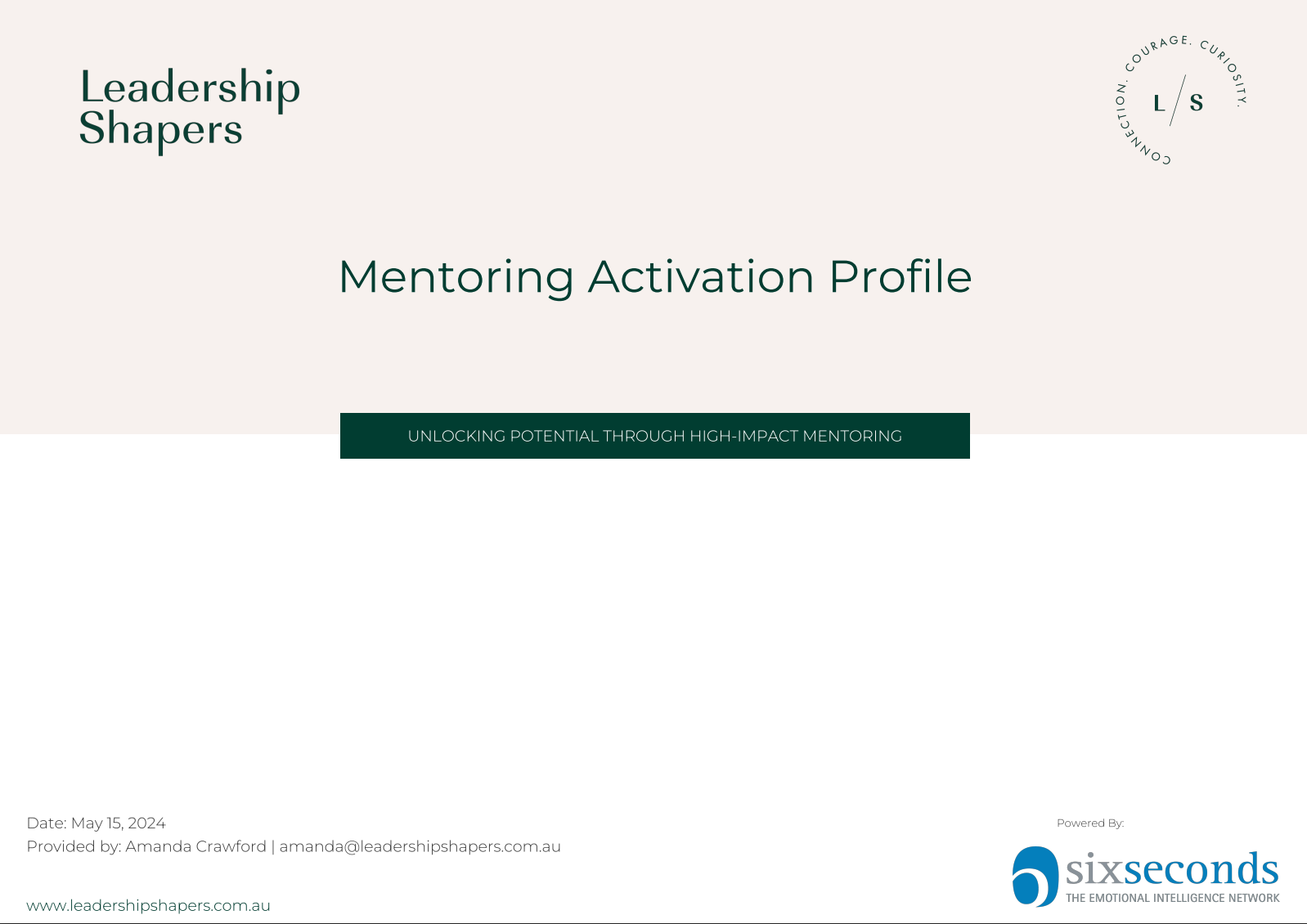 Mentoring Activation Profile • Six Seconds